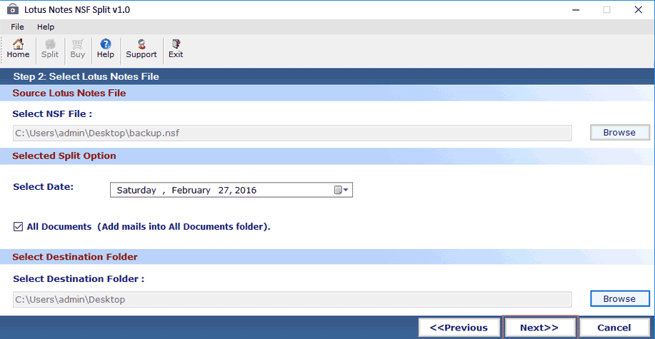 Lotus Notes Nsf Split Tool To Divide Large Archive And Database File 0074